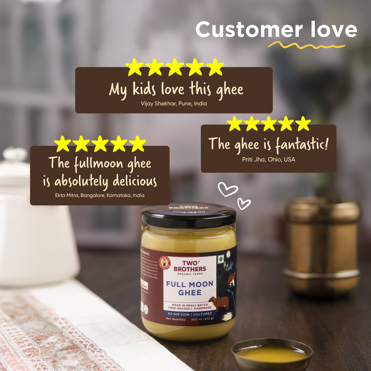 Buy Full Moon Cultured Ghee, Desi Gir Cow | Two Brothers India